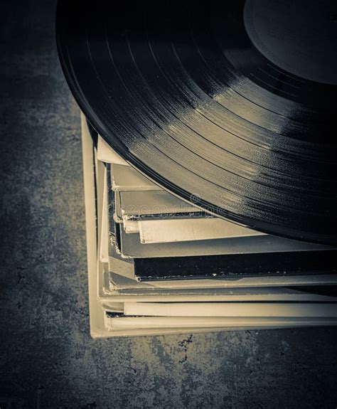 Stack Of Vinyl Records In Retro Style Stock Image Image Of Iron China 268016917
