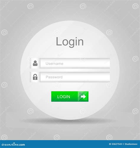 Vector Login Interface Username And Password Stock Vector Illustration Of Green Business