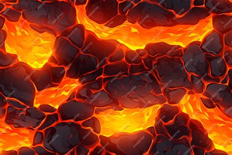 Premium Ai Image Seamless Lava Pattern Ai Generative