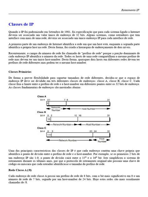 Classes De Ips Pdf Endereço De Ip Rede De Computadores