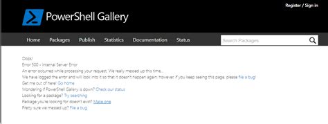 cannot publish module and login to powershellgallery account 500