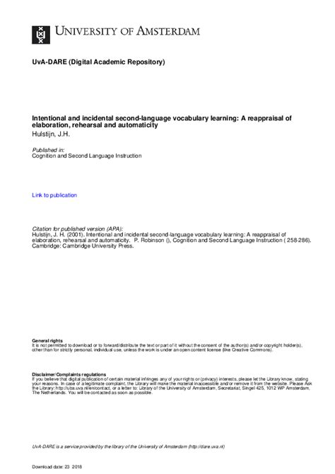 Pdf Uva Dare Digital Academic Repository Ya Song