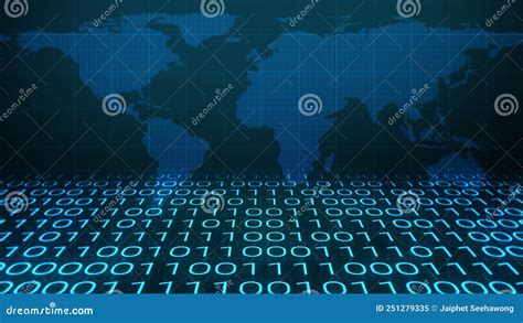 Digital Binary Code Random Number Technology Business World Map