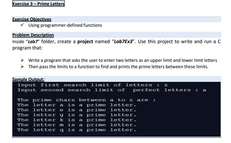 Solved Exercise 3 Prime Letters Exercise Objectives Using