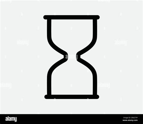 Hourglass Icon Time Clock Timer Countdown Sand Flow Measure Wait Empty Blank Line Outline Black