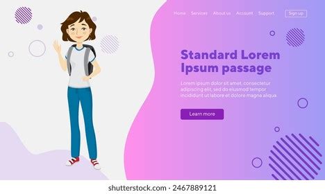 Happy Teenager Waving Hand Flat Vector Stock Vector Royalty Free Shutterstock