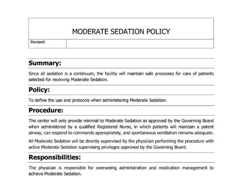 Moderate Sedation Policy ASC Solutions Library
