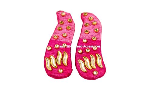 Yaalz Silk Thread Tic Tac Hair Clip Pair In Light And Dark Pink Colors