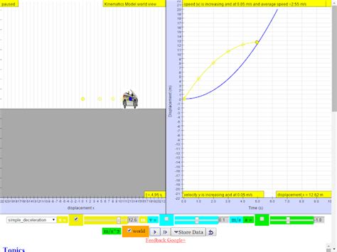 🚗primary Kinematics Or Moving Car 1d Javascript Html5 Applet Simulation Model Open Educational