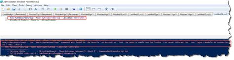 The Term New Azresourcegroup Is Not Recognized As The Name Of A Cmdlet Azure Lessons