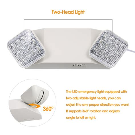 Wall Mounted LED Emergency Light Two Head Adjustab Vicedeal