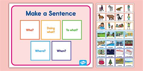 Make A Sentence Mat And Word Cards K 2nd Grade Twinkl Usa