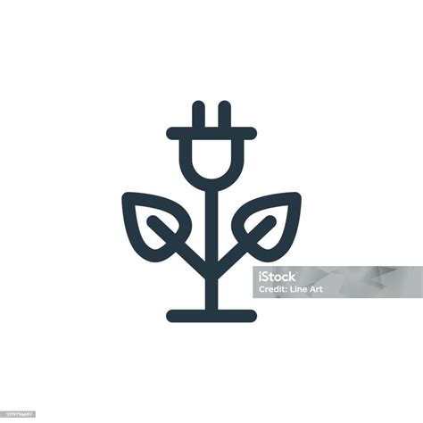 지속 가능한 에너지 개념에서 아이콘 벡터를 연결합니다 플러그 편집 가능한 스트로크의 얇은 선 그림입니다 웹 및 모바일 앱 로고 인쇄 미디어에 사용할 선형 기호를 연결합니다