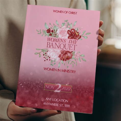 women s day banquet program template women s or mothers day church program edit on canva pro