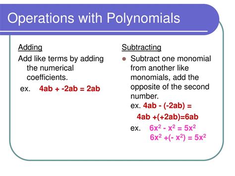 ppt polynomials and polynomials operations powerpoint presentation