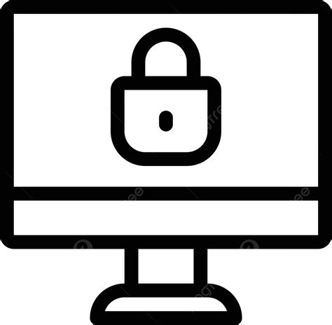 Lock Monitor Information Hacker Vector Monitor Information Hacker Png And Vector With