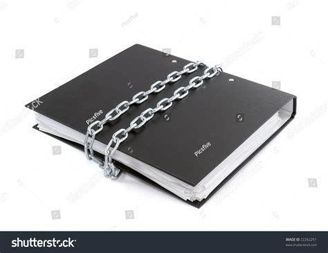 Close Chained File Folder On White Stock Photo 22262251 Shutterstock