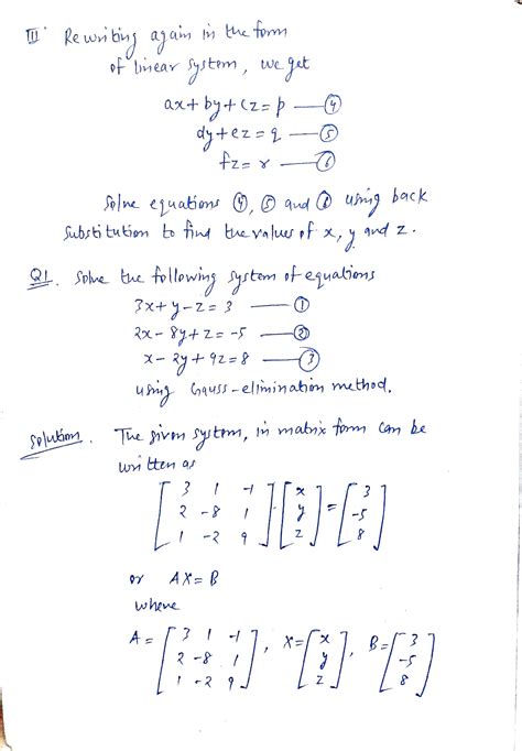 SOLUTION Gauss Elimination Method Studypool