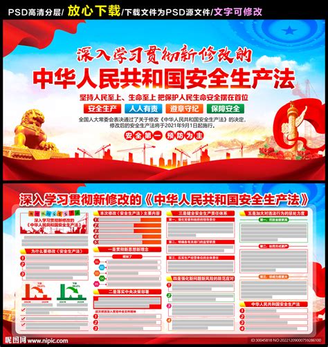 新安全生产法展板设计图 广告设计 广告设计 设计图库 昵图网