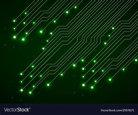 Abstract Technology Neon Circuit Board Glowing Vector Image