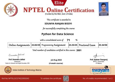 Soumya Ranjan Bisoyi On Linkedin Python Datascience Learning Mooc Nptel 11 Comments
