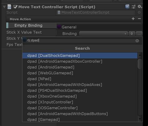 Ui Dpad Not Listed For Action Of Type Vector2 · Issue 365 · Unity Technologiesinputsystem