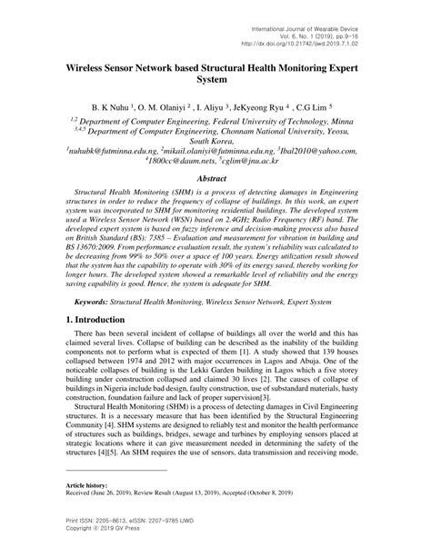 Pdf Wireless Sensor Network Based Structural Health Monitoring Expert System