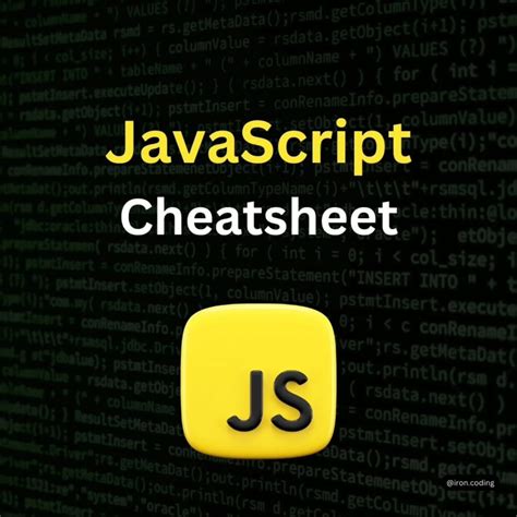 𝗖𝗼𝗱𝗶𝗻𝗴 𝗔𝗜 𝗙𝘂𝗹𝗹𝗦𝘁𝗮𝗰𝗸 👨‍💻 𝟏𝟓𝟬𝗞🎯 Javascript Cheatsheet 📌 Follow For More
