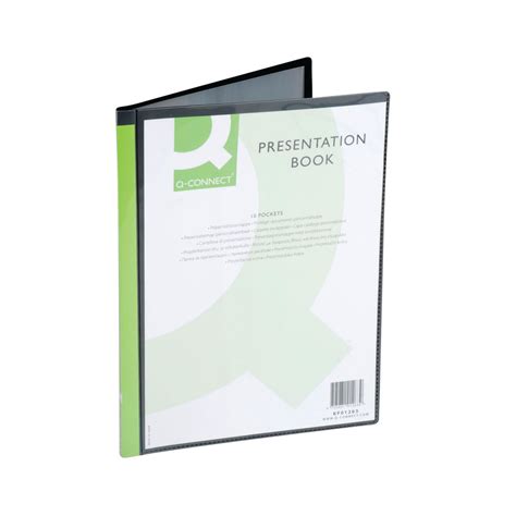 Q Connect Presentation Display Book 10 Pocket A4 Black Kf01263