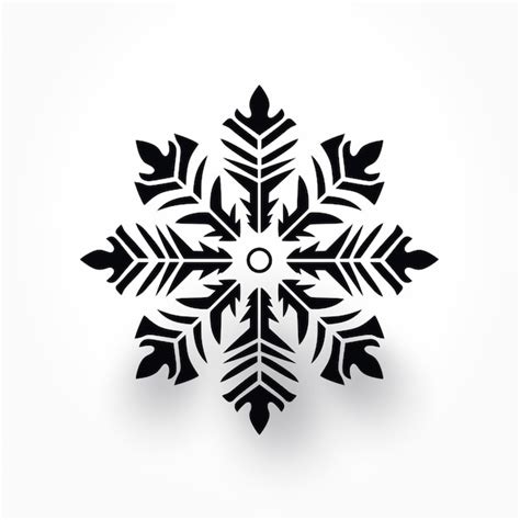 A Close Up Of A Snowflake With A Circle In The Middle Generative Ai Premium Ai Generated Image