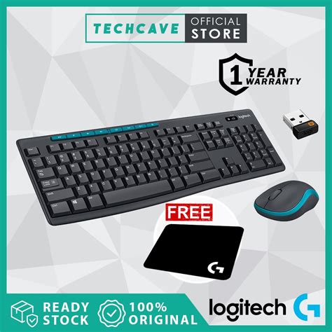 Ready Stock Logitech Mk275 Nano 2 4ghz Wireless Full Size Keyboard And Mouse Combo With Single