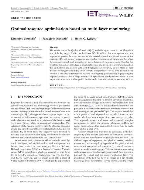 Pdf Optimal Resource Optimisation Based On Multi‐layer Monitoring