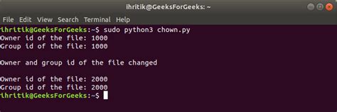 Python Os Chown Method GeeksforGeeks