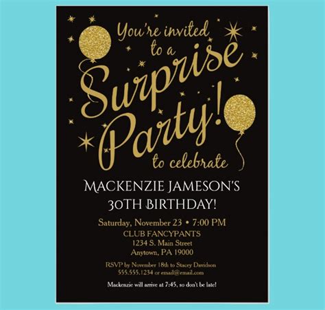 Printable Surprise Party Invitations Ncejomunicipaldechinu