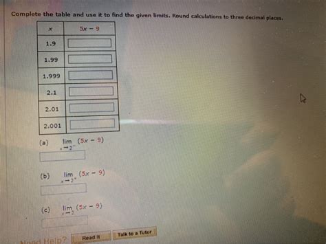 solved complete the table and use it to find the given