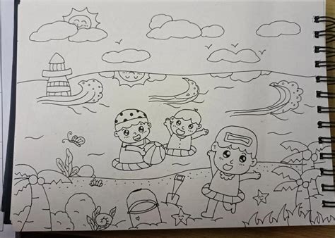 夏天的趣味游戏简笔画（汇总12张） 简笔画图片大全