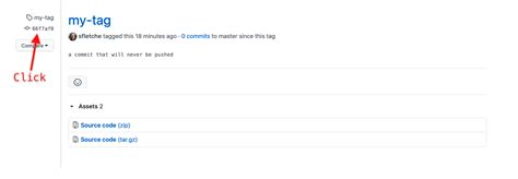 Github Does Pushing A Git Tag Also Push The Commit Stack Overflow