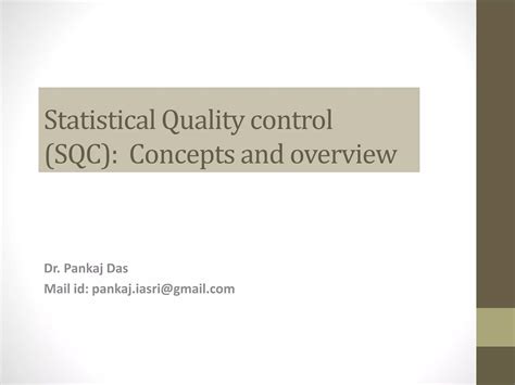 Statistical Quality Control Introduction Pptx