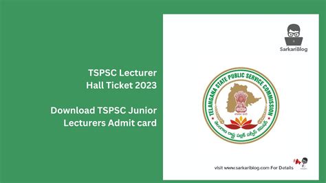 Tspsc Lecturer Hall Ticket 2023
