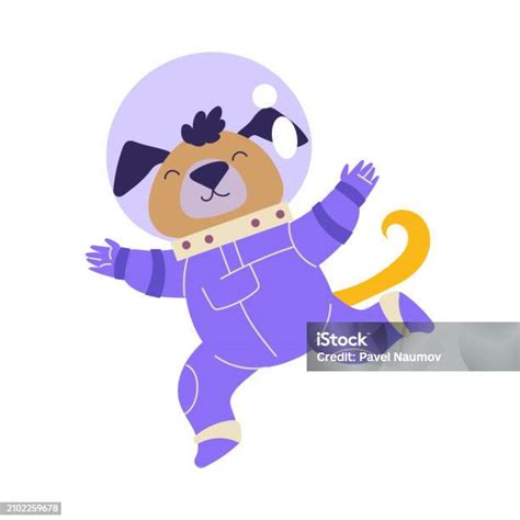 귀여운 개 우주 비행사 캐릭터 에서 우주복 벡터 일러스트 우주 비행사에 대한 스톡 벡터 아트 및 기타 이미지 우주 비행사 의상 개 Istock