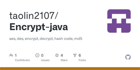 Github Taolin2107encrypt Java Aes Des Encrypt Decrypt Hash Code Md5