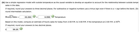 Solved B Use A Simple Regression Model With Outside Chegg