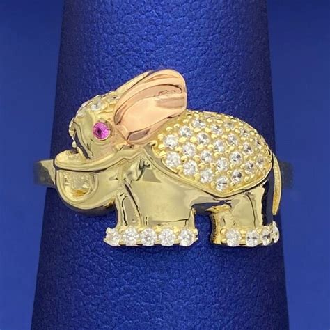 Gold Elephant Ring Etsy