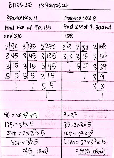 2024 S1 01 Mathematics BiteSize IRAT HCF And LCM