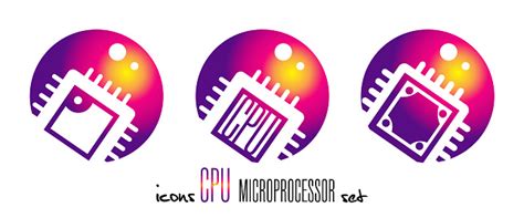 플랫 스타일의 나노 기술 개념 중앙 처리 장치 마이크로칩 격리된 흰색 배경의 프로세서 아이콘을 설정합니다 아이콘에 대한 스톡 벡터 아트 및 기타 이미지 Istock