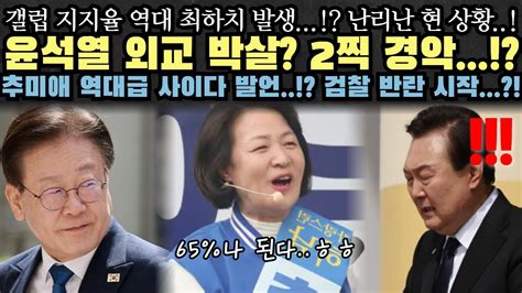 윤석열 외교 박살 심상치 않은 분위기 추미애 역대급 사이다 날렸다 Youtube