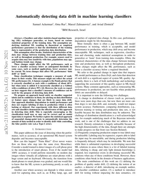 Pdf Automatically Detecting Data Drift In Machine Learning Classifiers