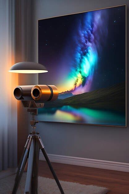 Premium Ai Image Amateur Telescope In The Room Closeup