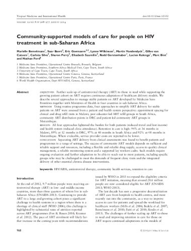 Published Evidence For Facility Based Individual Models