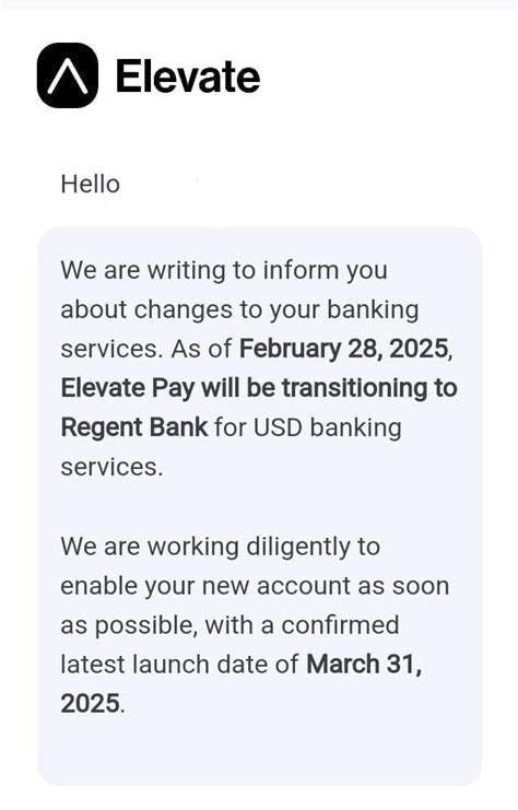 Elevate Pay Important Update Move Out Your Funds Before Its Too Late
